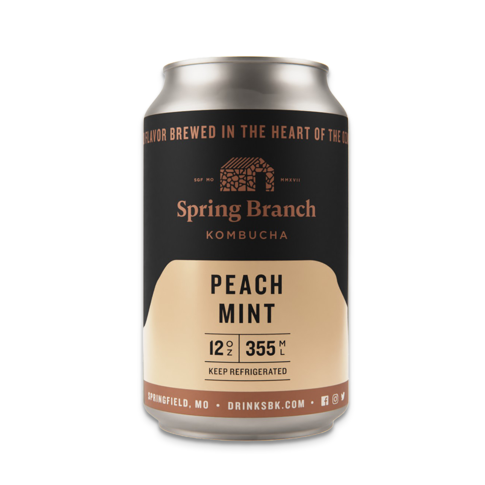 Peach Mint Kombucha - Spring Branch Kombucha